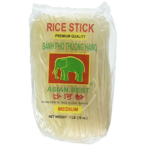 Asian Best Premium Rice Stick Noodle Medium, 16oz (3 Pack)
