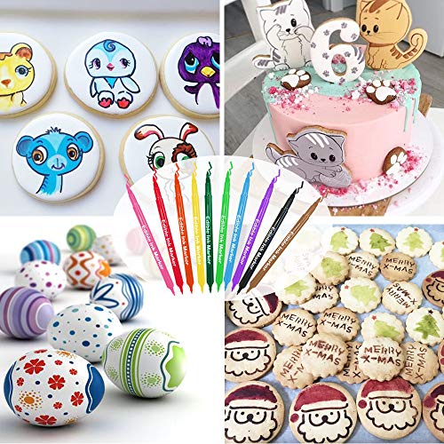 Edible Markers for Cookies Food Coloring Pens 10Pcs, Fine ...
