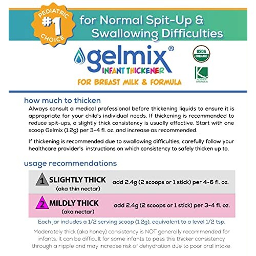 USDA Organic Gelmix Infant Thickener for Breast Milk and ...