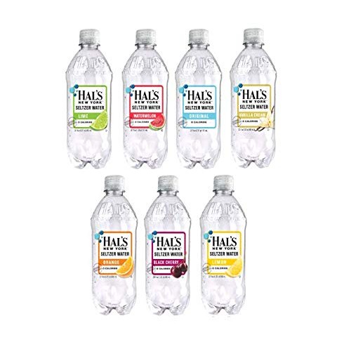 Hal's New York Seltzer Water 7 Flavor Variety Pack,