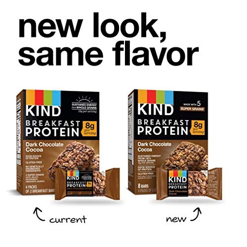 KIND Breakfast Protein Bars, Dark Chocolate Cocoa, Gluten ...