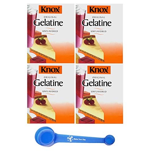 Knox Gelatin Mix, Unflavored, 1 oz Pack of 4 - with Make ...