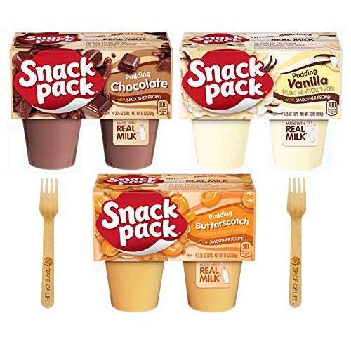 Snack Pack Pudding Variety Pack, Chocolate, Vanilla, and ...