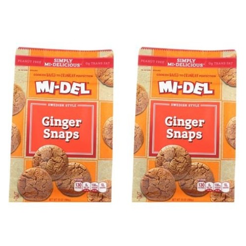 Mi-Del Cookies, Ginger Snap, 10 Ounce Pack of 2