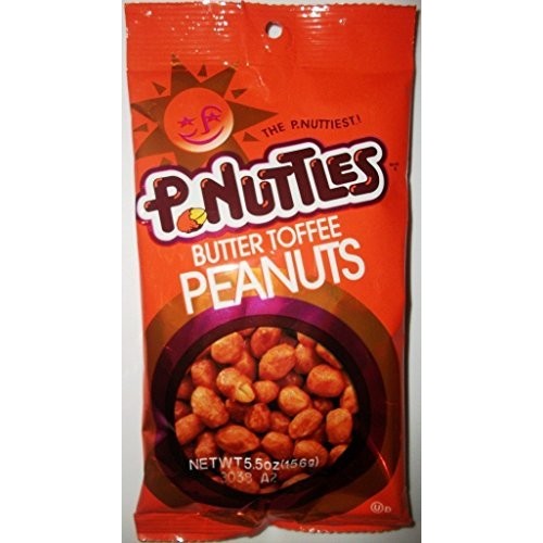 P.Nuttles, Butter Toffee Peanuts, 5.5oz Bag Pack of 6