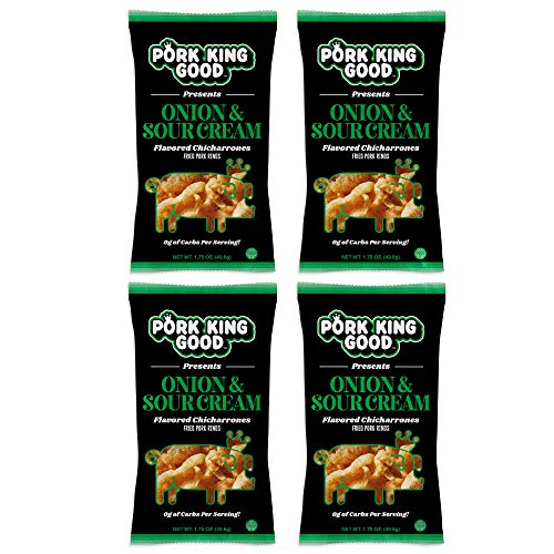 Pork King Good Pork Rinds Chicharrones Onion & Sour Cream,