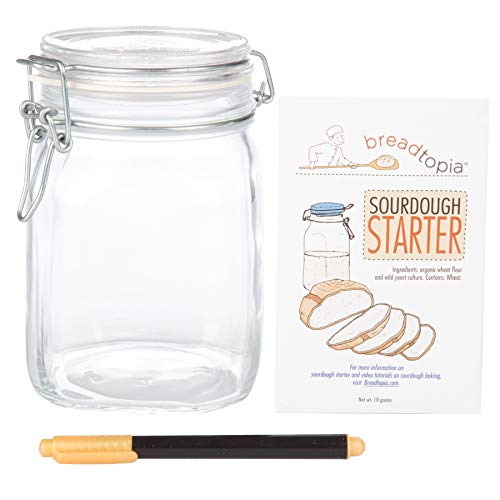 Sourdough Starter Kit, 3 Piece Set - Includes 10oz Breadtopia ...