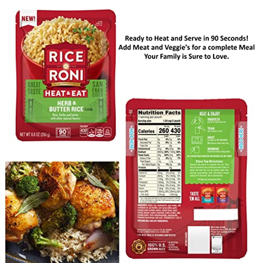 Ready to Heat Rice Variety Pack of 5 Heat & Eat Pouches ...