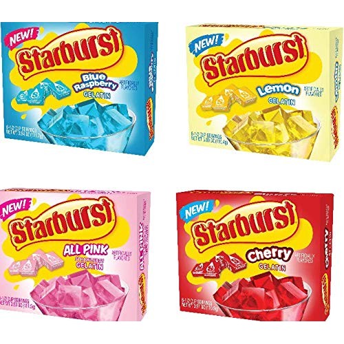 Starburst Gelatin variety pack, 4 flavor Lemon, Blue Raspberry,