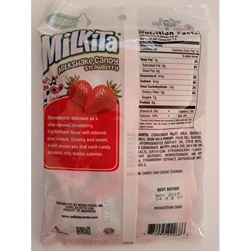 Unican - Milkita Strawberry Milk Candy (Net Wt. 3.2 Oz)