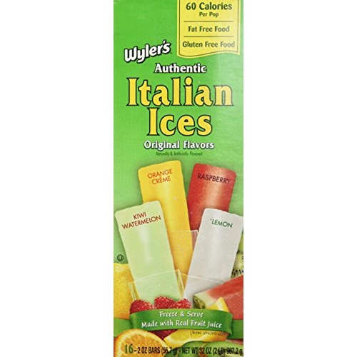 Wylers Authentic Italian Ice - 16 Pack of 2oz Freeze