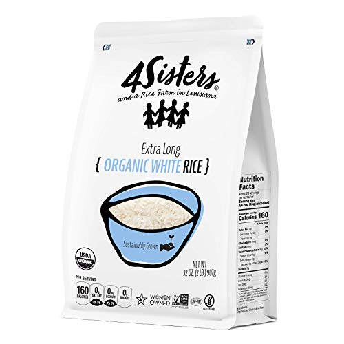 4 Sisters Long Grain White Rice, Organic, 32 Ounce
