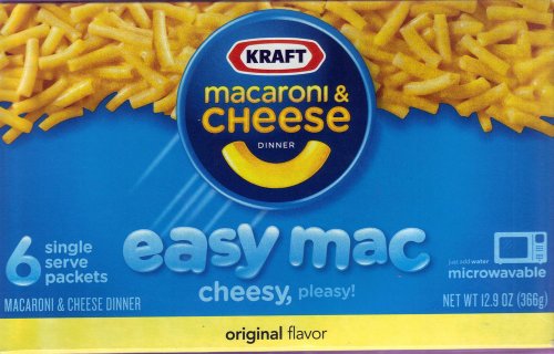 Kraft Easy Mac Original 6 Microwavable Snack Packets 12.9 oz
