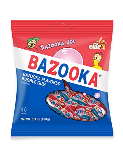 Elite Bazooka Joe Gum, Bazooka Flavored Bubble Gum 6.3oz ...